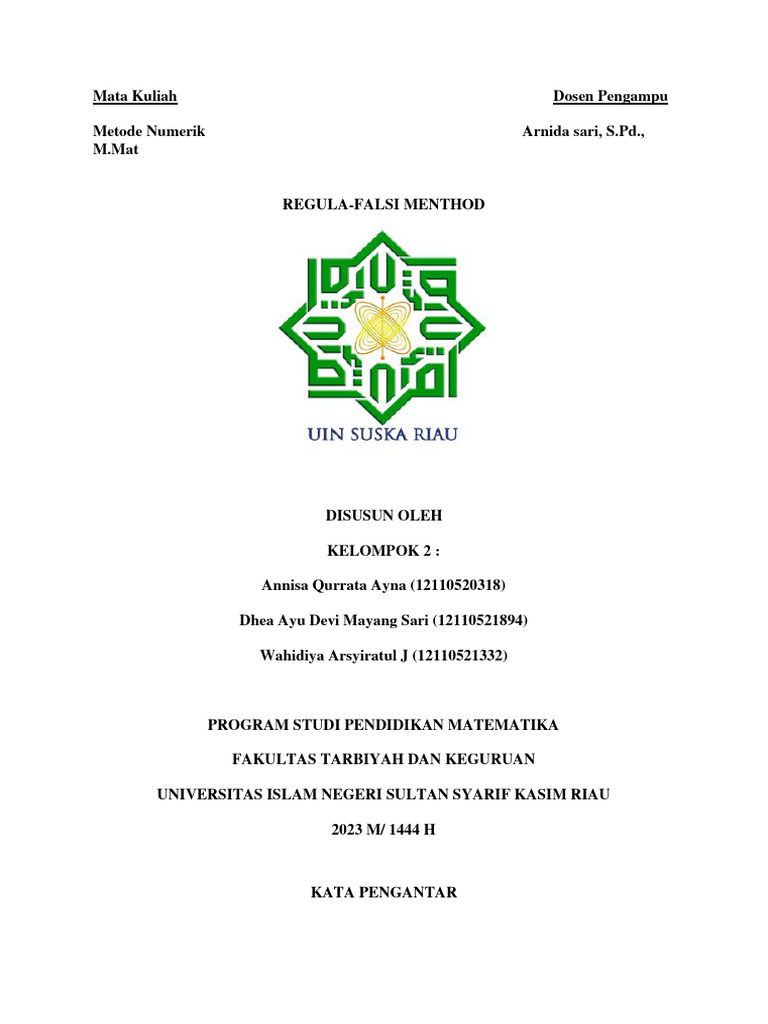 Metnum Kel 2 | PDF | Metode & Bahan Ajar