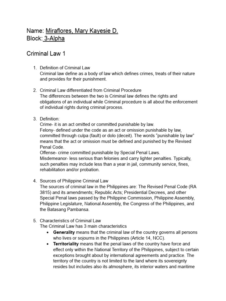 Criminal Law | PDF | Crimes | Crime & Violence