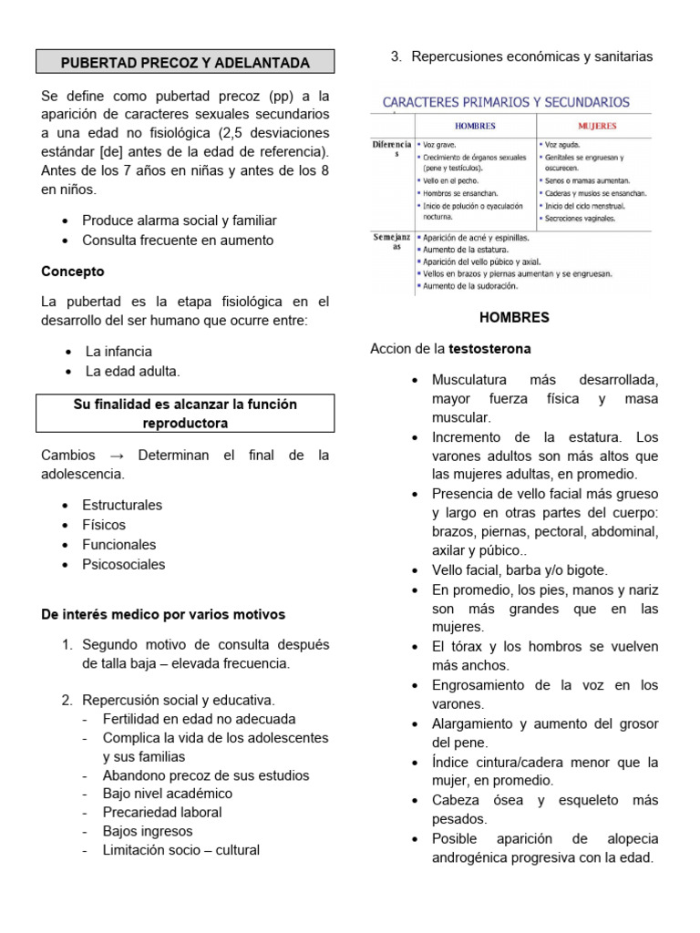 Pubertad Precoz y Adolescencia | PDF | Pubertad | Adolescencia