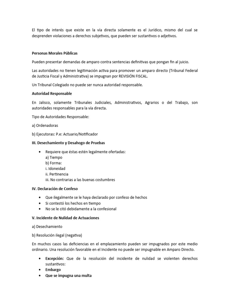 Apuntes Amparo Ii Pdf Sentencia Ley Violación