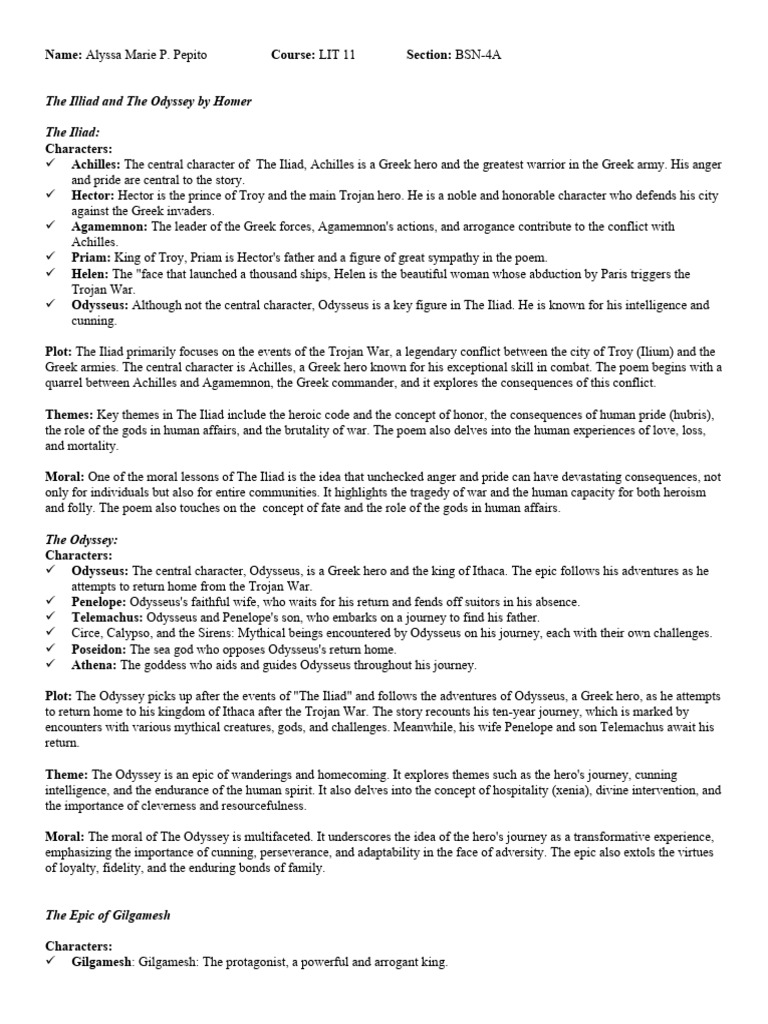 LIT - Research | PDF | Epic Of Gilgamesh | Iliad