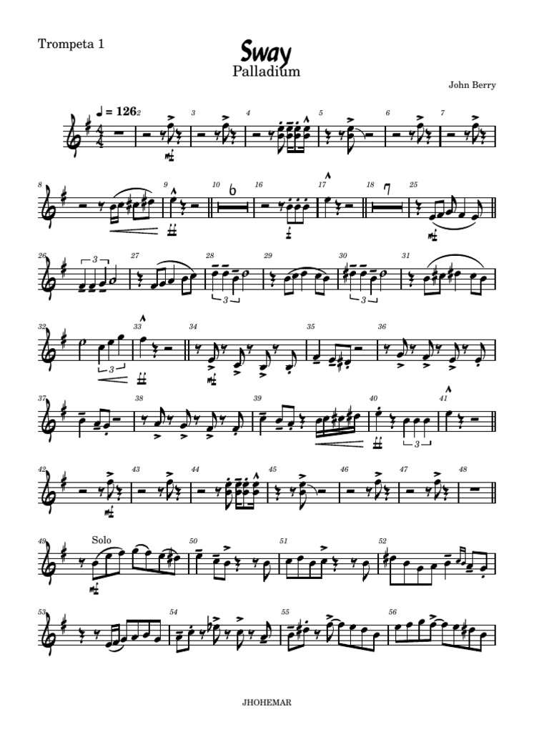 Sway (Quien Sera) - Trompeta 1 | PDF | Singles