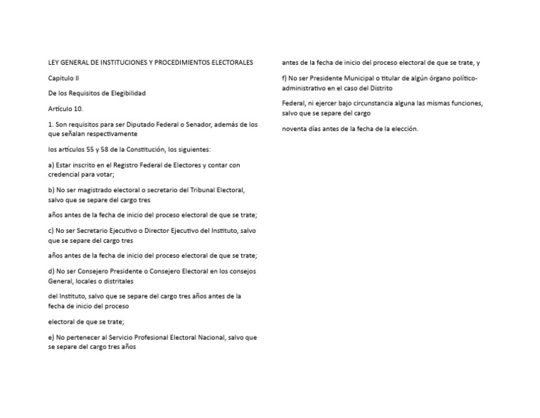 Ley General De Instituciones Y Procedimientos Electorales Pdf