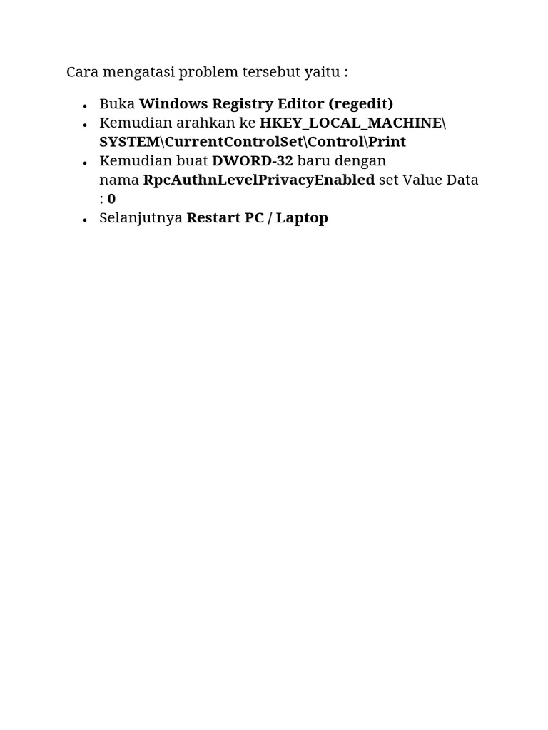 Atasi Printer Share Error | PDF | Pengelolaan Keuangan & Uang | Komputer