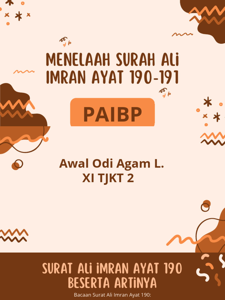 Menelaah Surah Ali Imran 190-191 | PDF