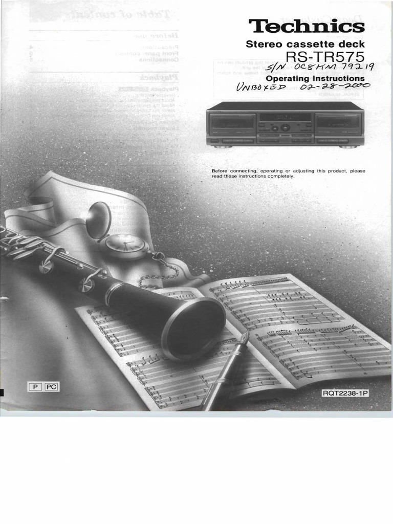 Technics RS-TR575 Stereo Cassette Deck | PDF | Electricity | Sound ...