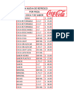Nueva Lista de Precios de Coca Cola | PDF