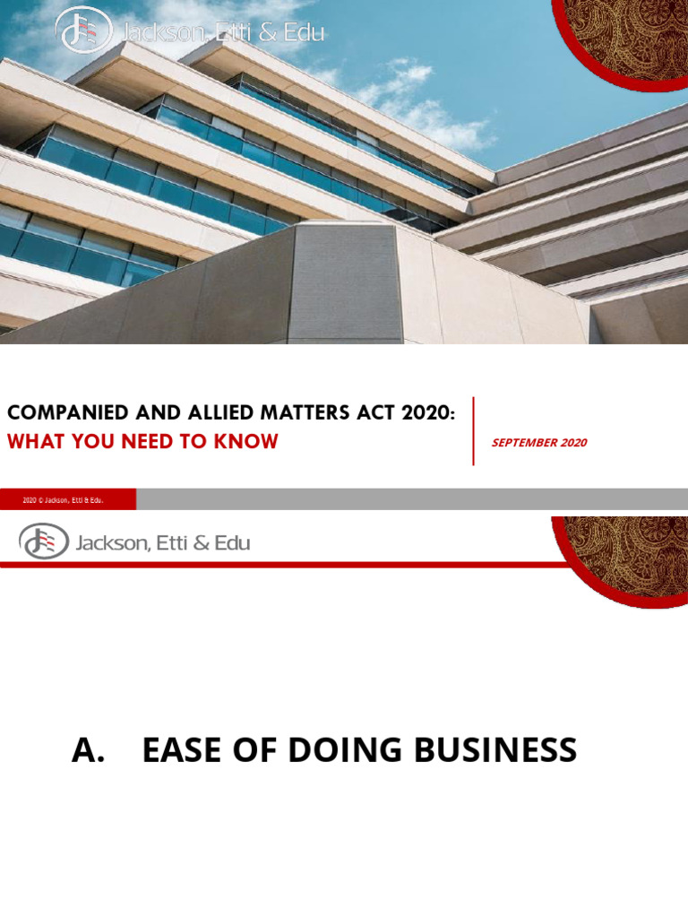 Companied and Allied Matters Act 2020 What You Need To Know.v3 | PDF ...