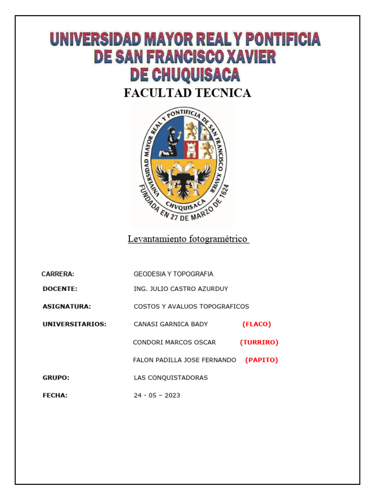Levantamiento Fotogrametrico | PDF | Topografía | Sistema de ...