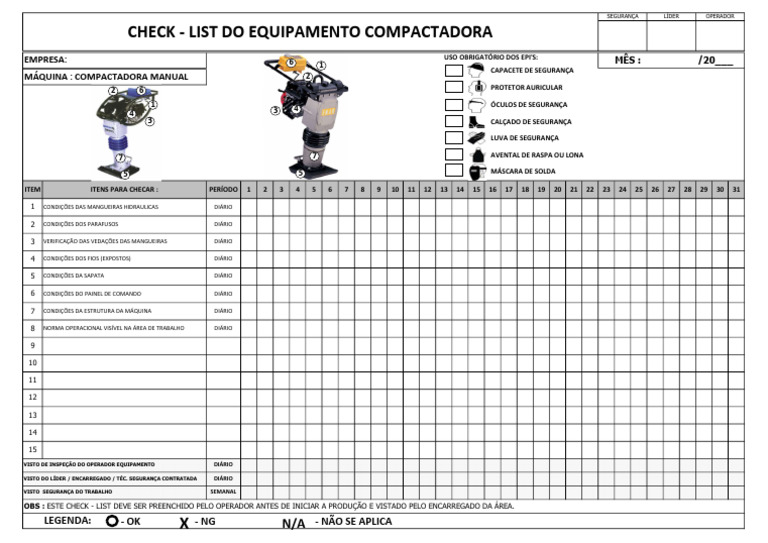 Checklist - Compactadora | PDF