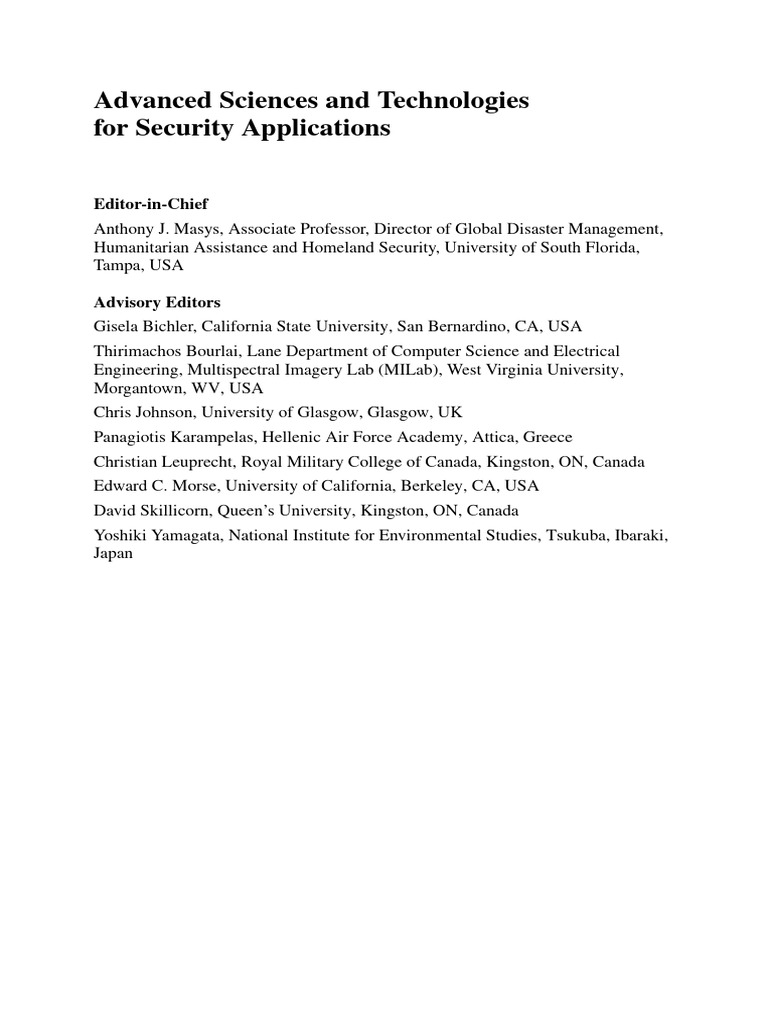 Advanced Sciences and Technologies For Security Applications | PDF ...
