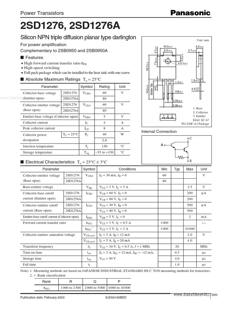 Data Sheet Pdf Bipolar Junction Transistor Electrical Engineering
