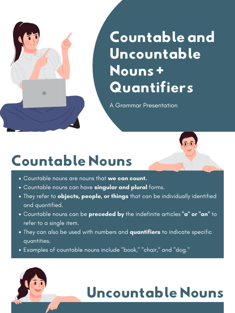 Countable and Uncountable Nouns Presentation in Blue White and Green ...