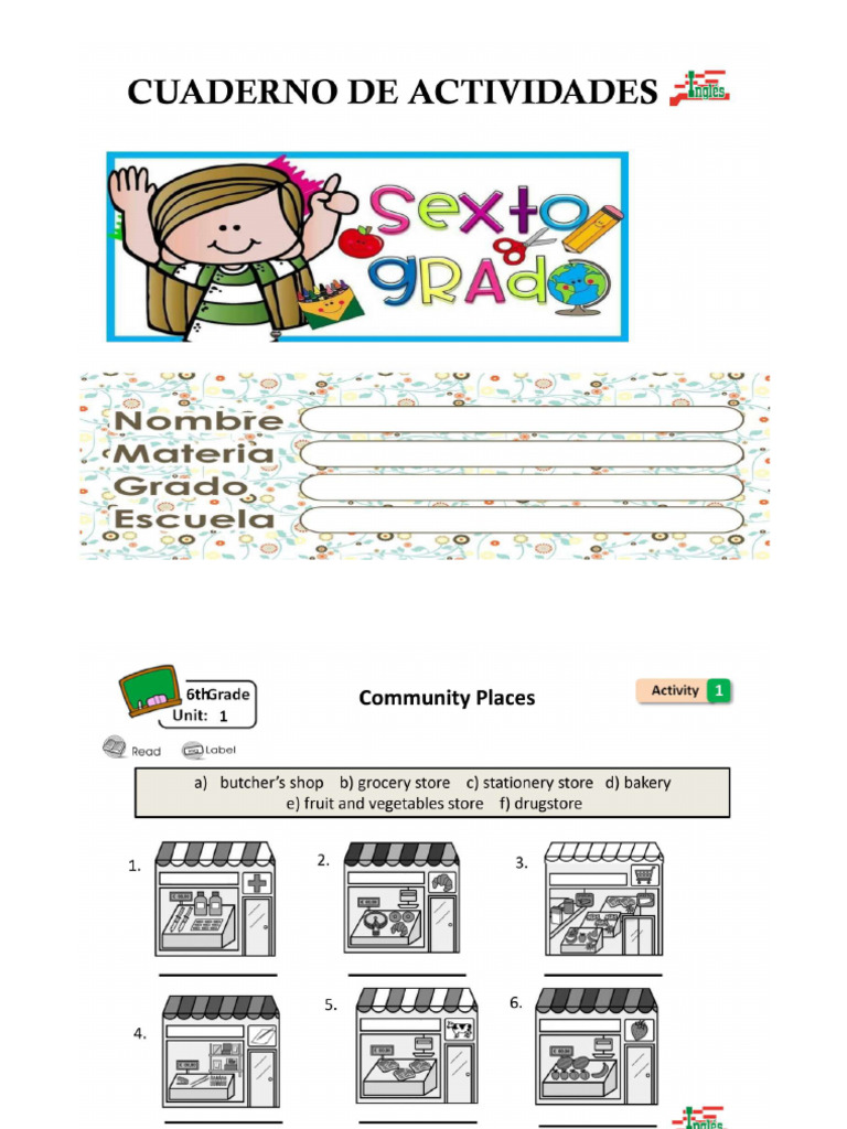 Cuadernillo 6 Grado Inglés | PDF