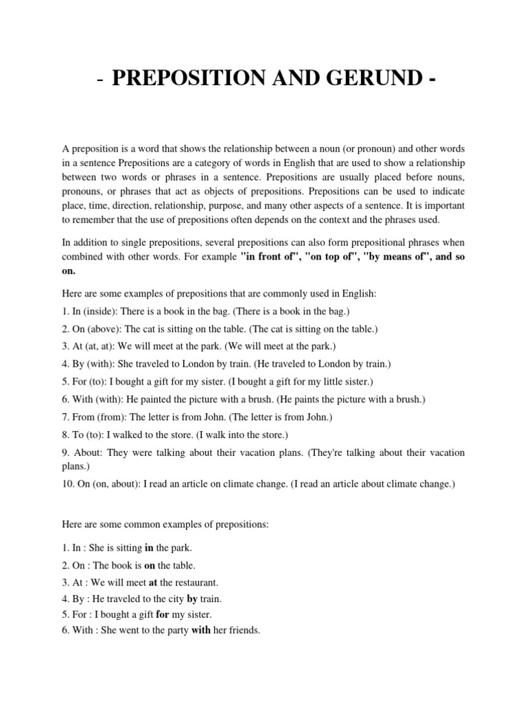 Preposition and Gerund Kel - Itl 4 | PDF | Verb | Preposition And ...