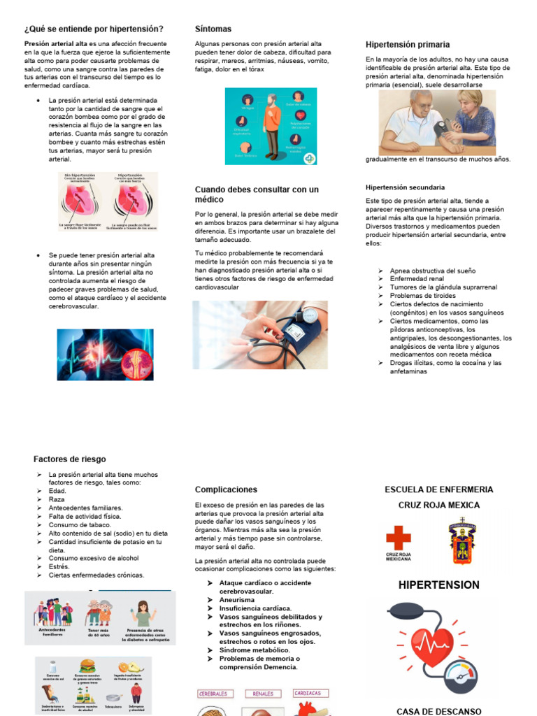 Triptico Hipertension | PDF | Hipertensión | Presión sanguínea Triptico Hipertension | PDF | Hipertensión | Presión sanguínea
