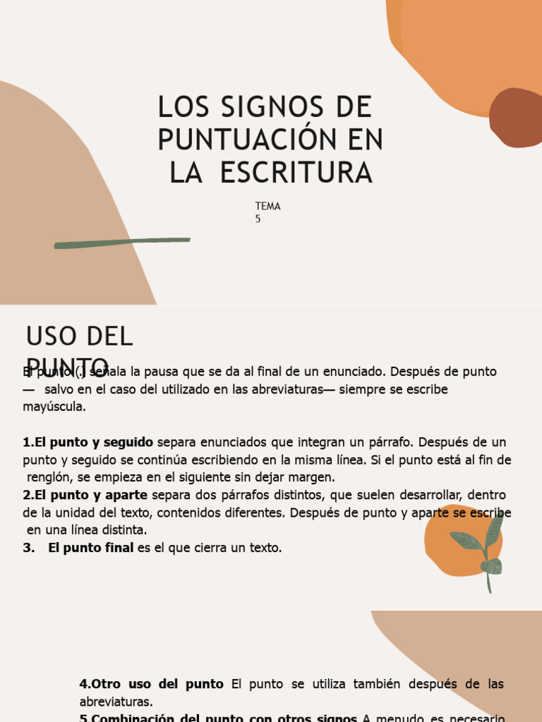 Signos de Puntuación en la Escritura | PDF | Coma | Puntuación