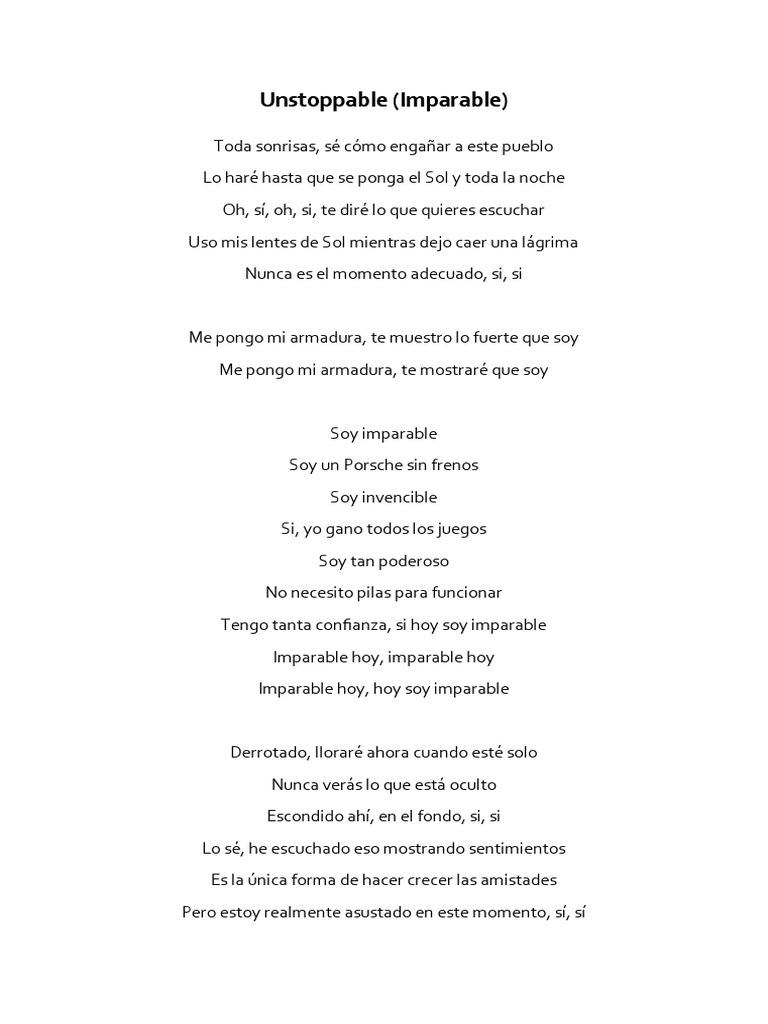 Unstoppable (Sia) | PDF