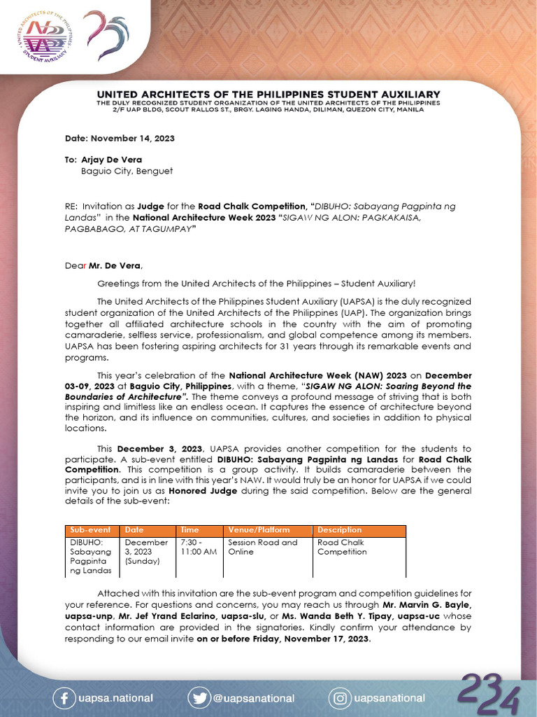 De VERA - DIBUHO - Invitation Letter Judge | PDF