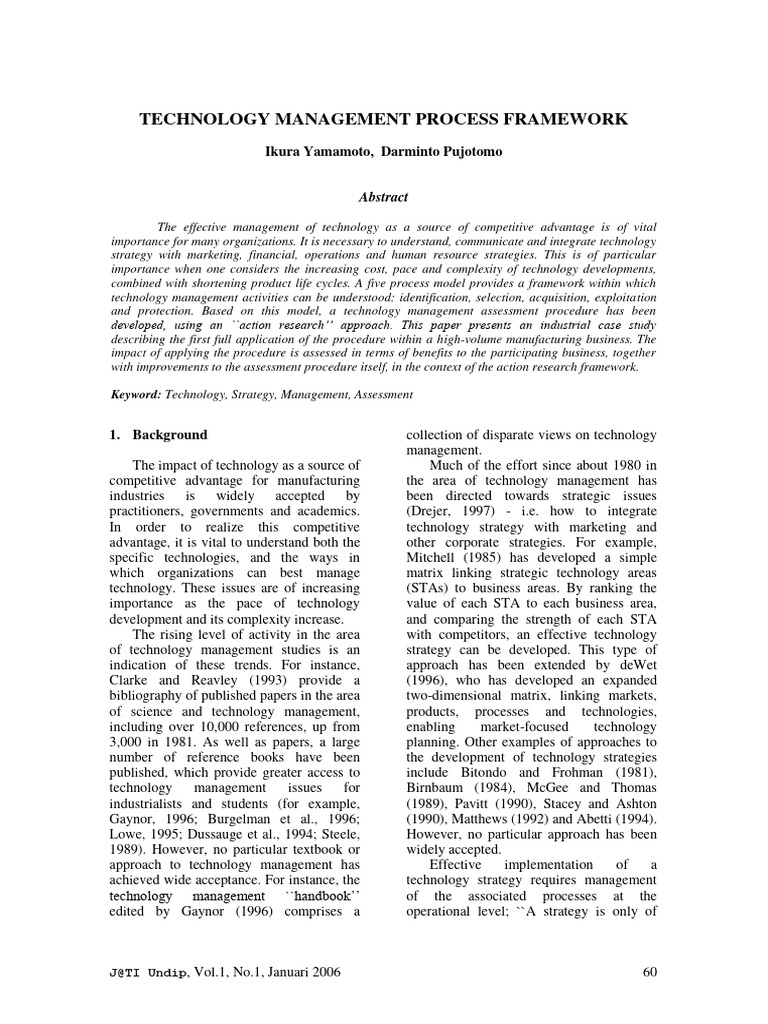 en Technology Management Process Framework | PDF | Strategic Management ...