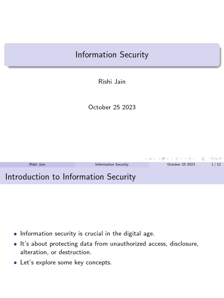 Information Security 1 | PDF | Information Security | Computer Security