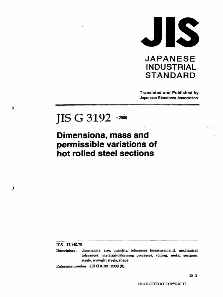 Jis G 3192-2000 Siku, Unp | PDF