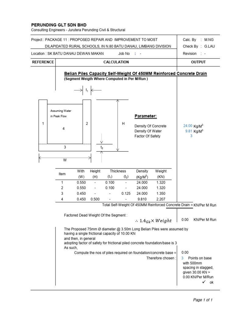 Timber Pile Spacing and Capacity Analysis | PDF | Civil Engineering