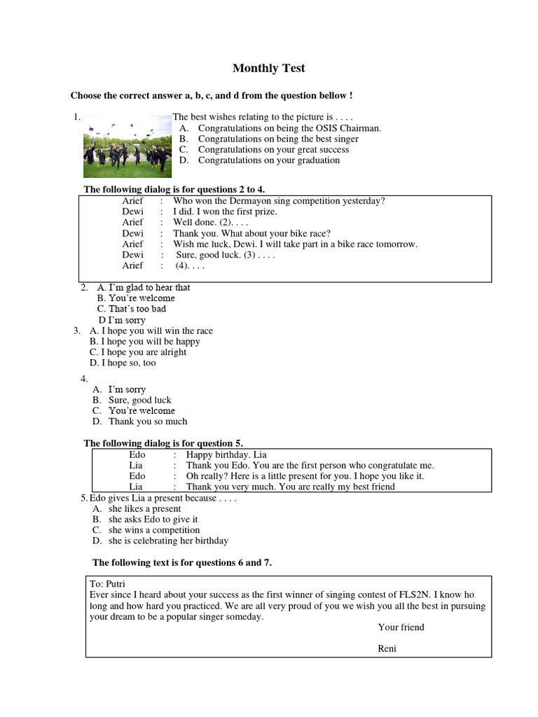 Monthly Test | PDF Monthly Test | PDF