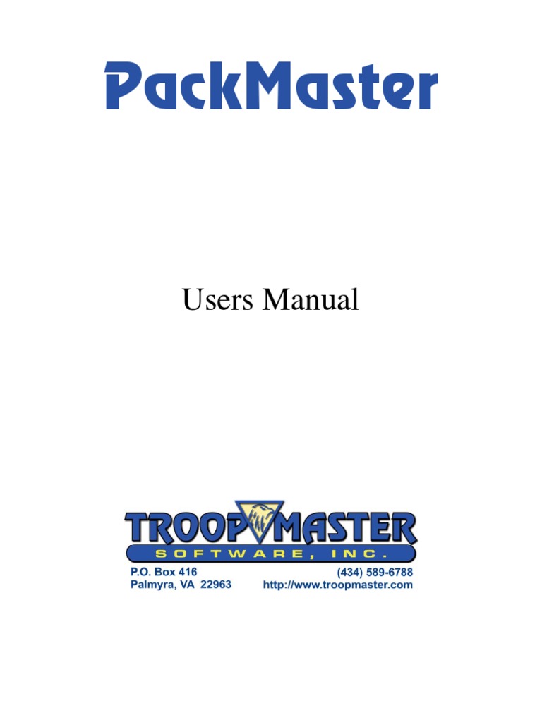 Pack Master Manual | PDF | Email | Backup
