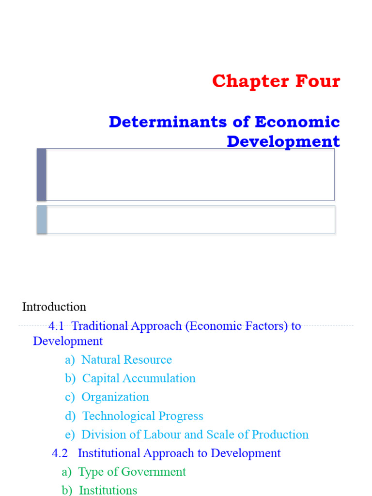 Chapter-4 Devo Ug Determinants of Economic Development | PDF | Economic ...