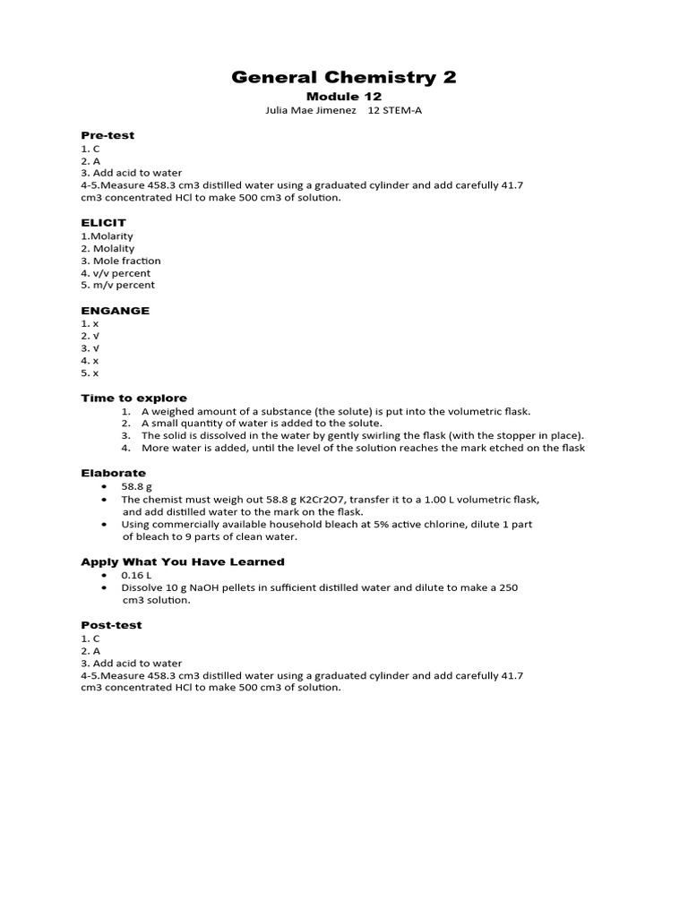 Gen Chem Module 12 | PDF