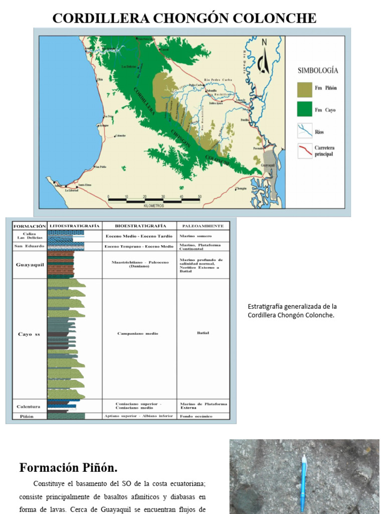 Estratigrafía de la Cordillera Chongón-Colonche | PDF | Cretáceo | Arenisca
