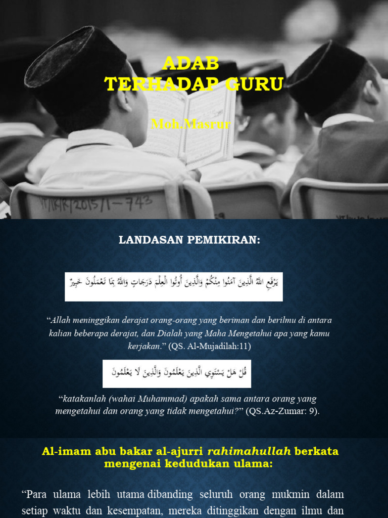 Adab Terhadap Guru | PDF