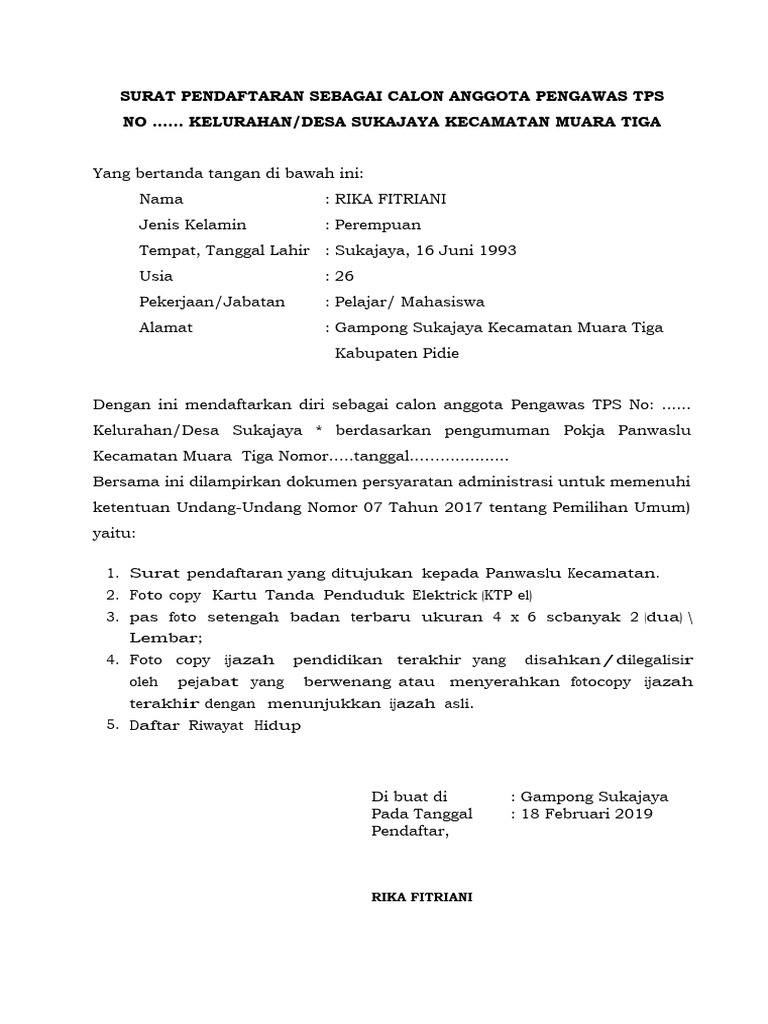Surat Pendaftaran Ptps | PDF