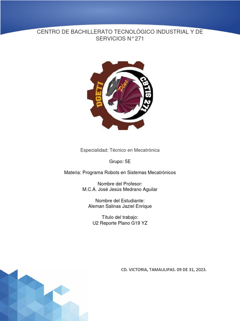 Informe CNC: Análisis de Pieza G19 | PDF | Control numerico | Software