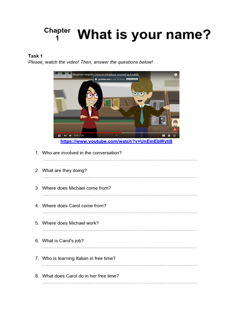 Identity Conversation Practice | PDF