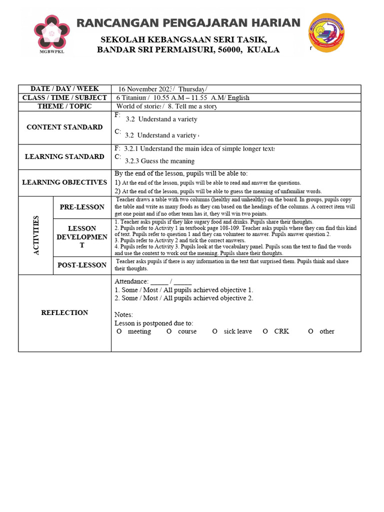 Y6 LP Template Latest | PDF | Information | English Language