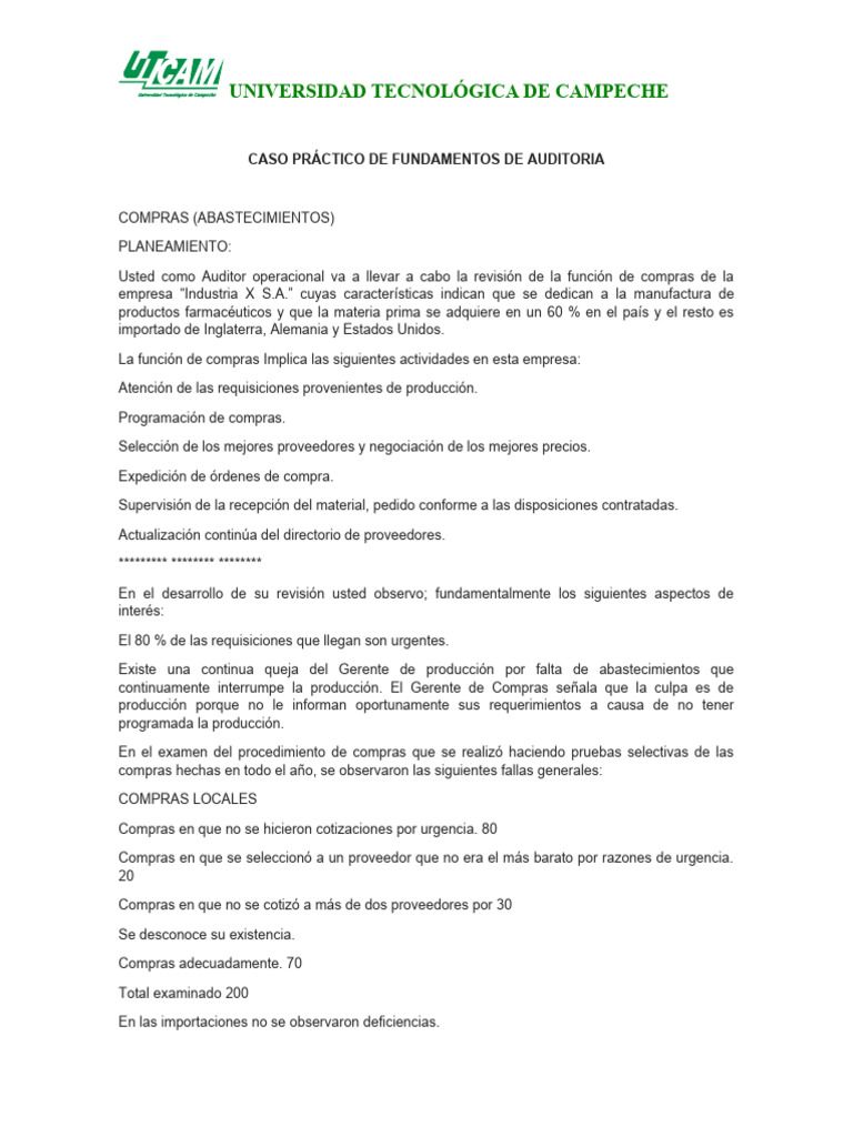 Estudio de Control Interno de Compras 1 | PDF | Business | Economias