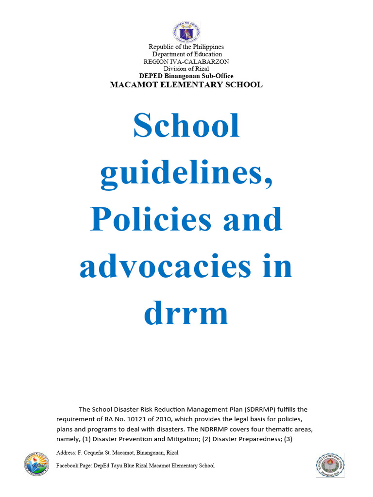 SDRRM Guidelines and Policies | PDF | Emergency Management | Disaster Risk Reduction