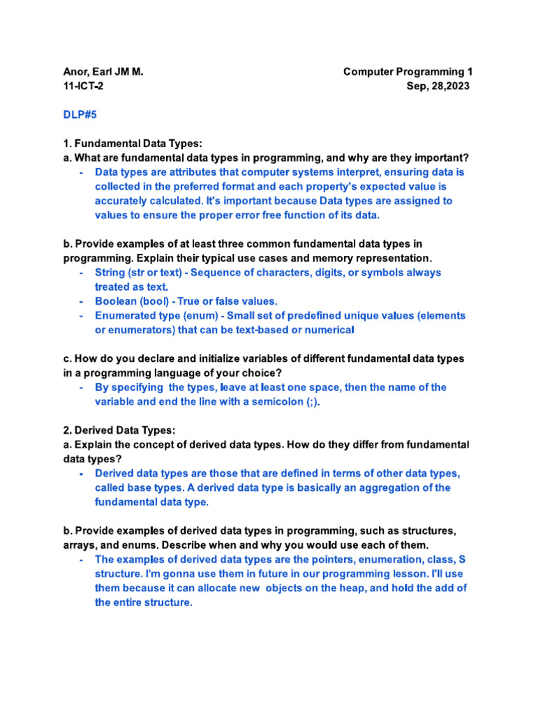 Computer Programming 1 DLP#5 | PDF