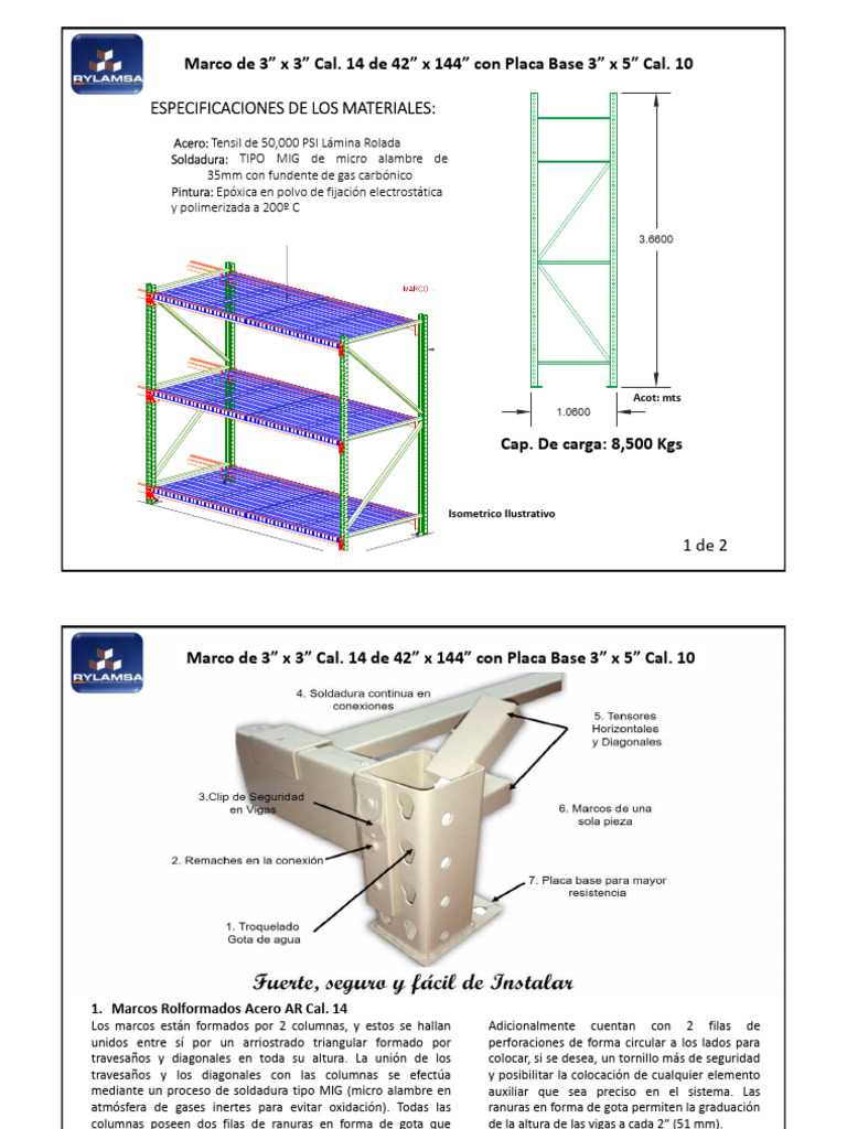 Ficha Técnica Racks Heb | PDF | Soldadura | Construcción