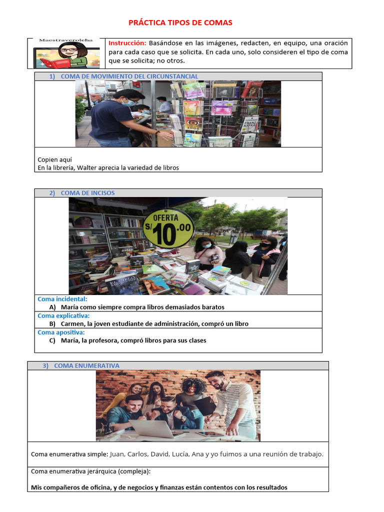 Actividad Tipos de Comas | PDF