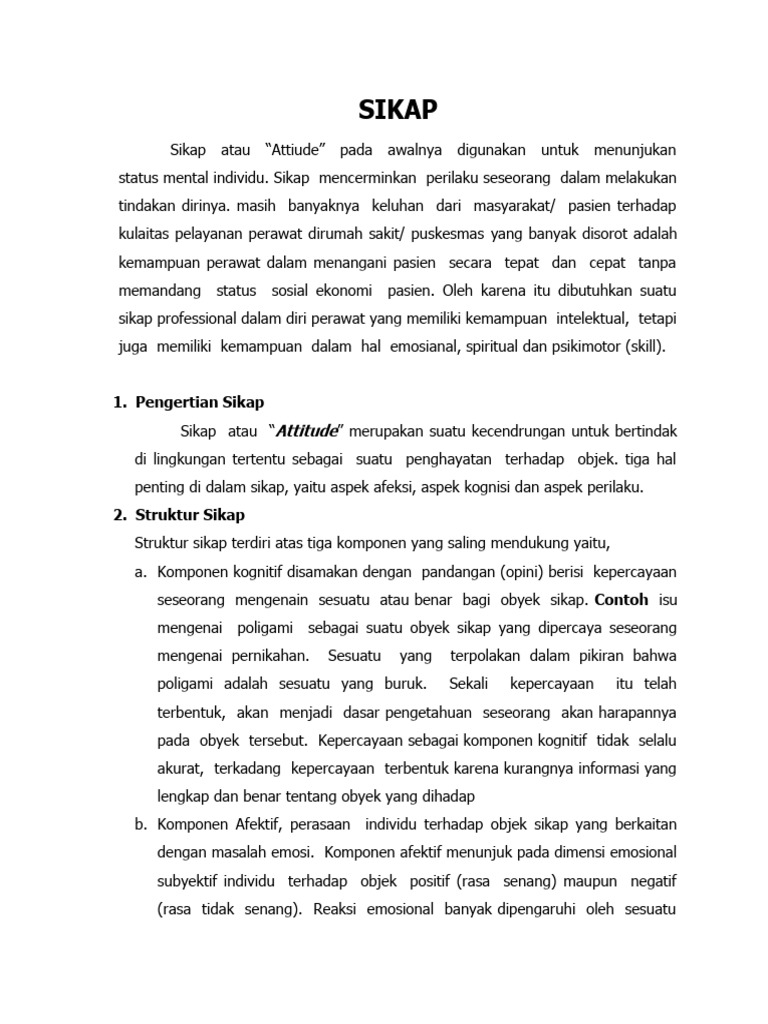 Pembentukan Sikap dalam Keperawatan | PDF