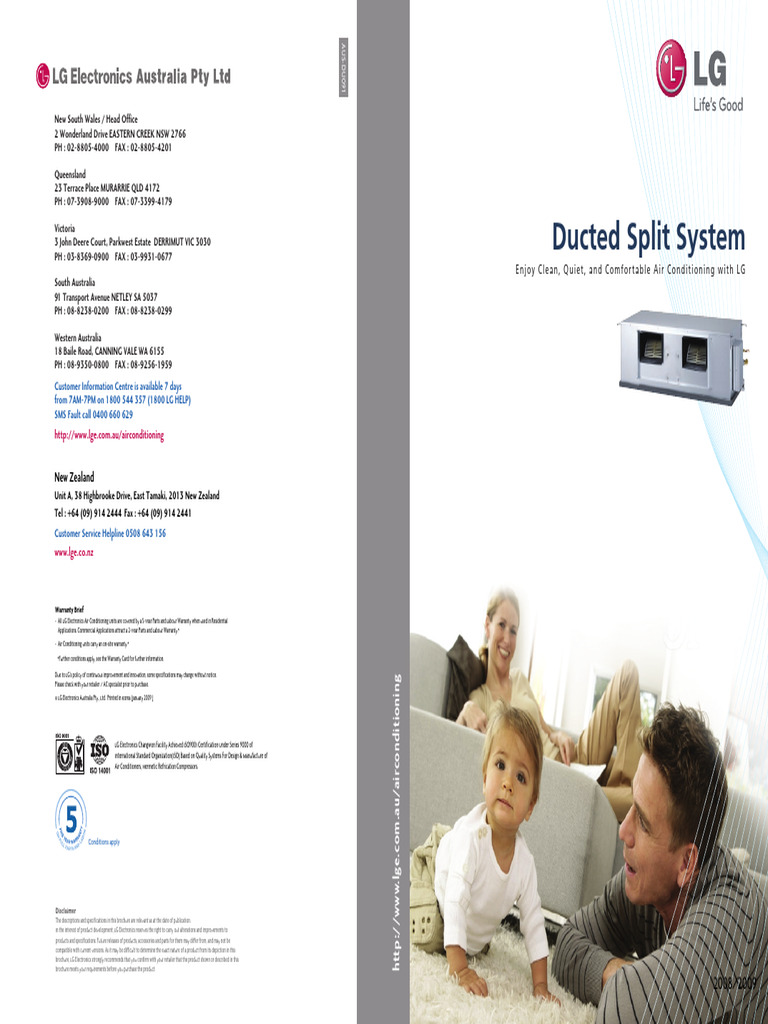 LG Ducted Split System Brochure 2009 | PDF | Air Conditioning ...