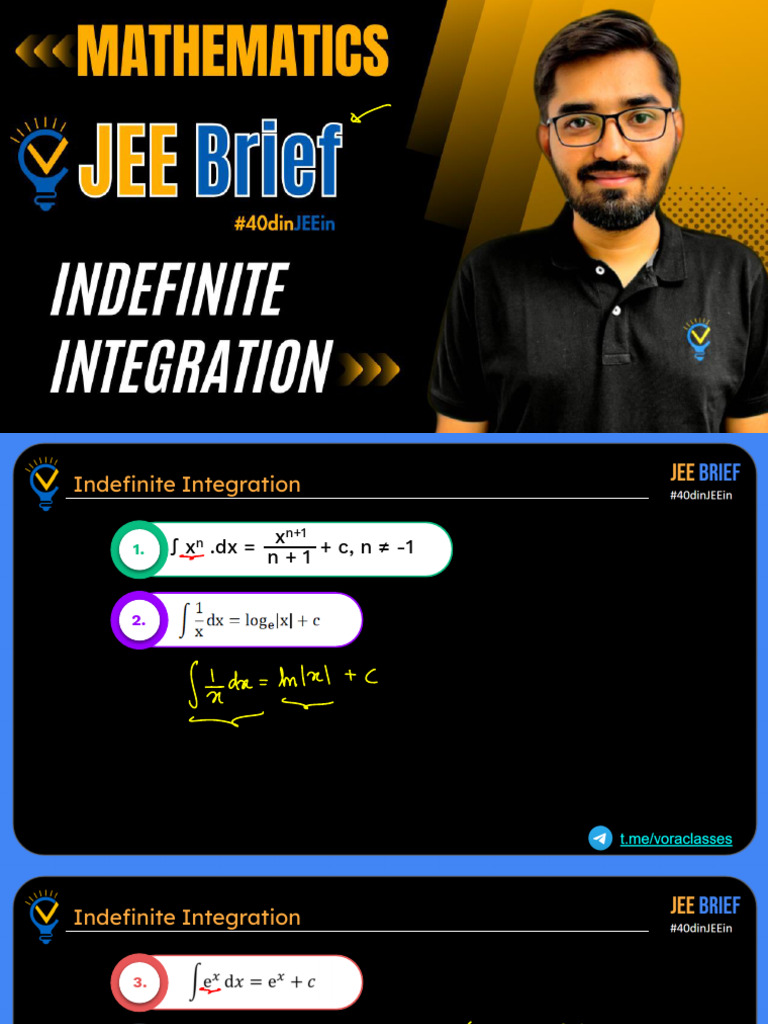 Indefinite Integration by NV Sir - JEE Brief | PDF
