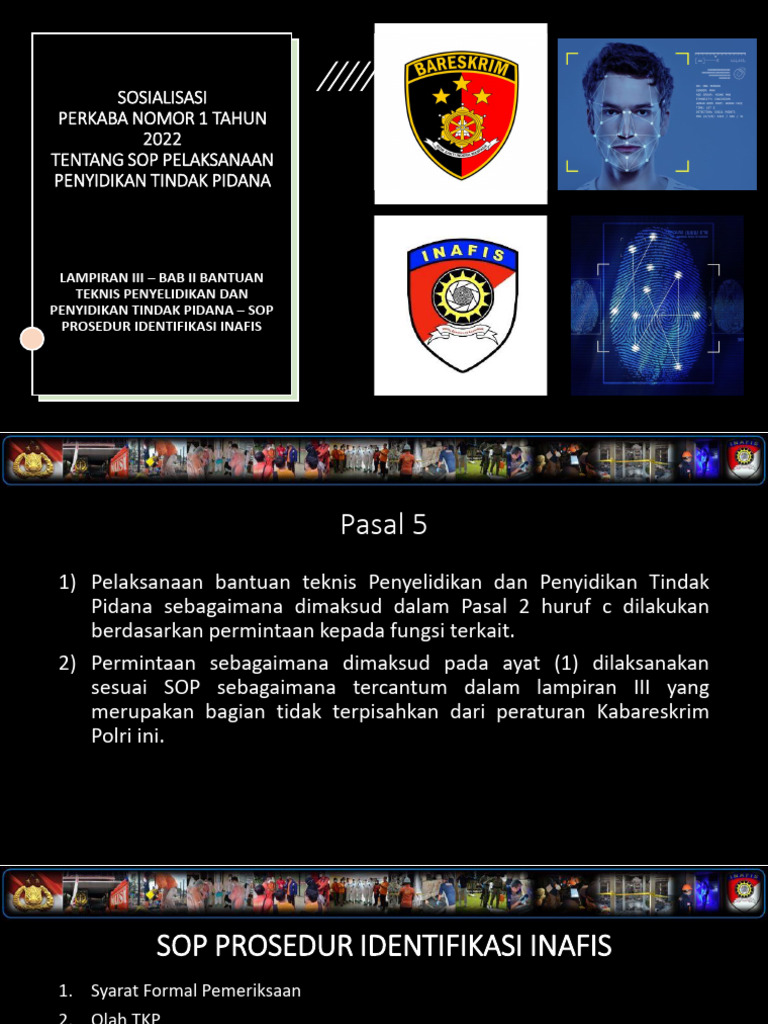 Sop Prosedur Identifikasi Inafis - Peraturan Kabareskrim Nomor 1 Tahun ...