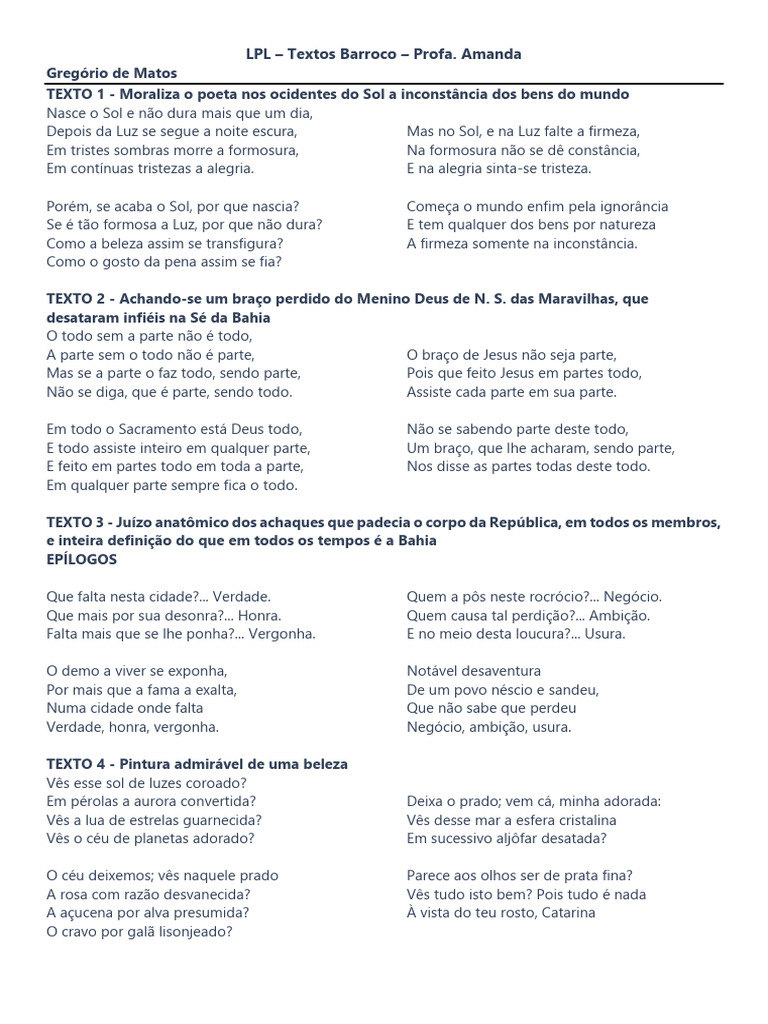 Textos Barroco | PDF