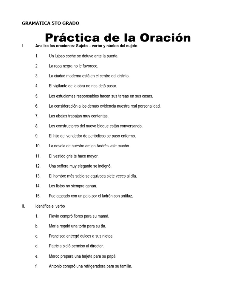 Gramatica 5to Grado Pdf