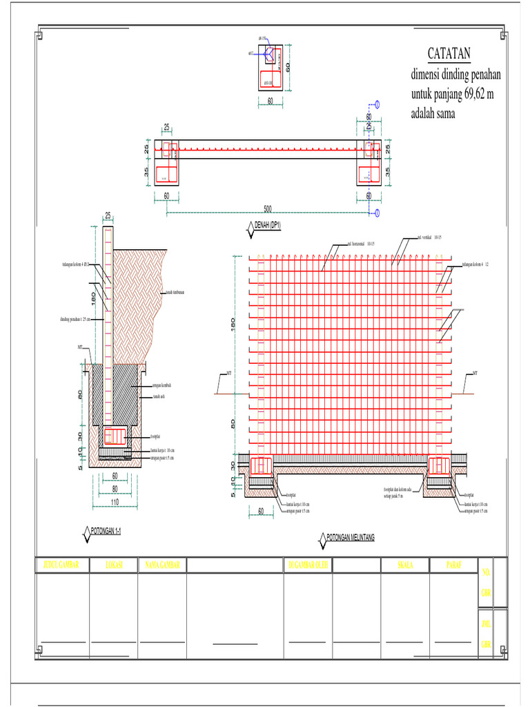 Detail Dinding Penahan Tanah | PDF