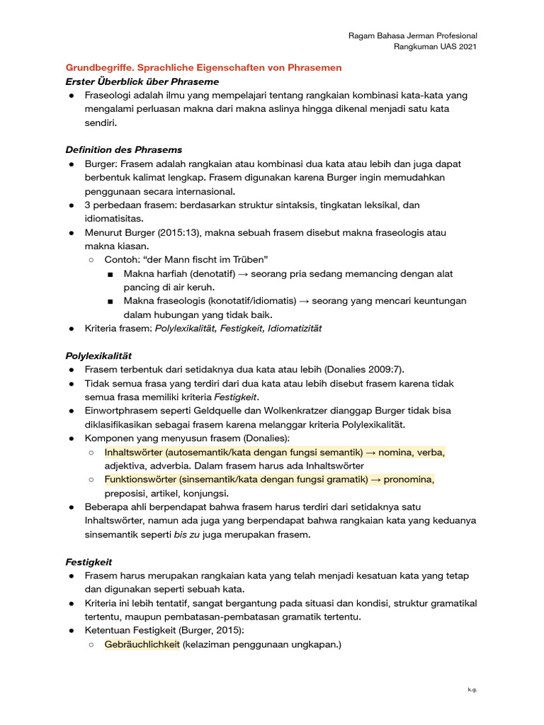Rangkuman Ragam Bahasa Jerman 19 | PDF | Filsafat | Seni & Disiplin Bahasa